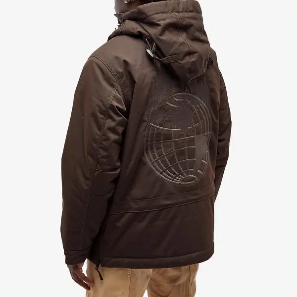 Napapijri X Obey Skidoo Pop Over Jacket In Brown Ebony - 70% Off